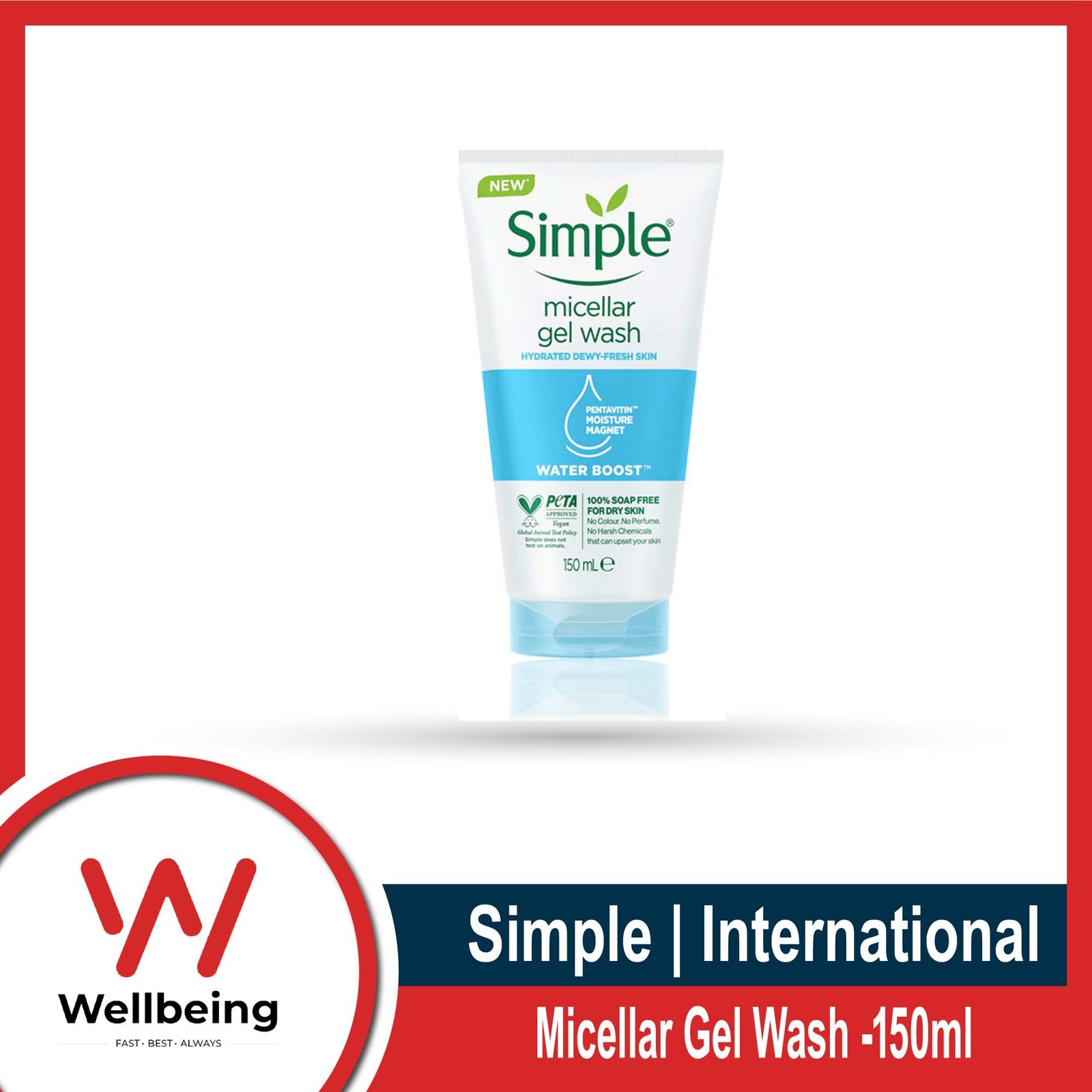 Simple Face Wash | Simple Water Boost Micellar Facial Gel Wash | 150ml ...