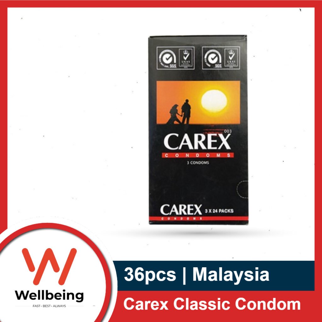Carex Classic Condom for Men | Full Box 12×3= 36pcs | Malaysia – Well Being