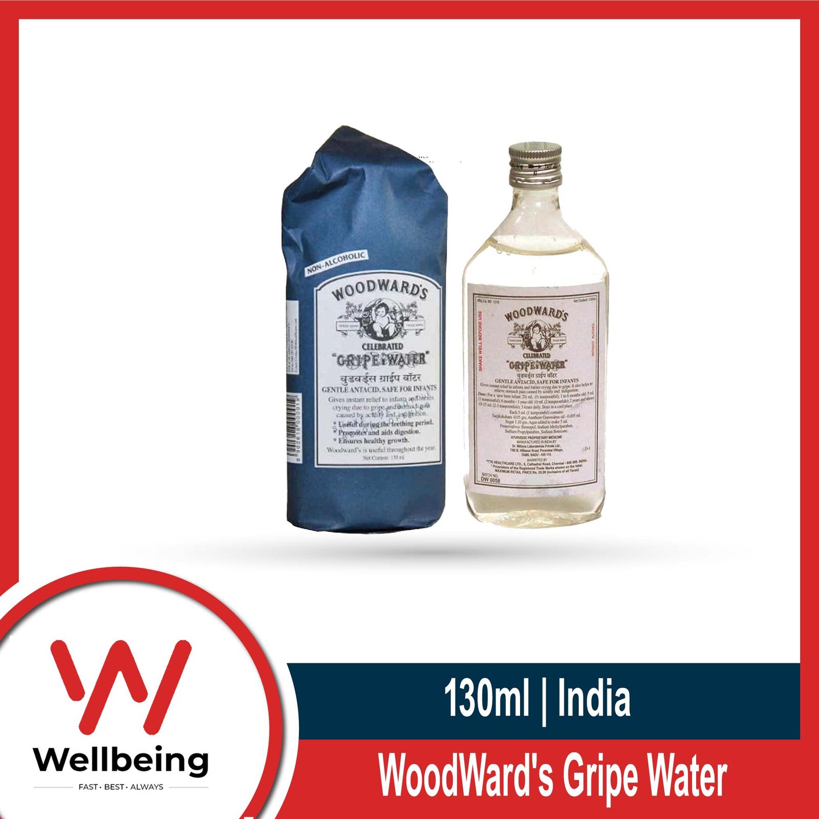 WoodWard’s Gripe Water 130ml | Made in India – Well Being