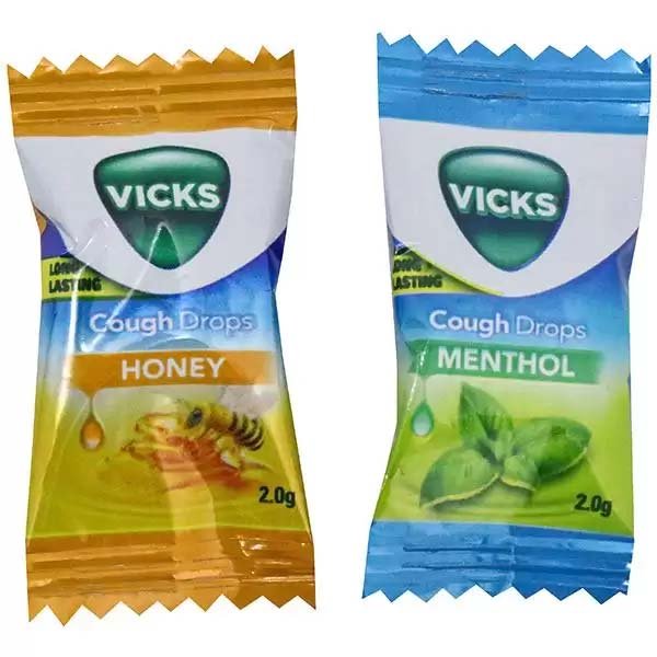 Vicks Cough Drops 1.8g x 12 Mix Packs – Ginger, Menthol, Tulsi & Honey ...