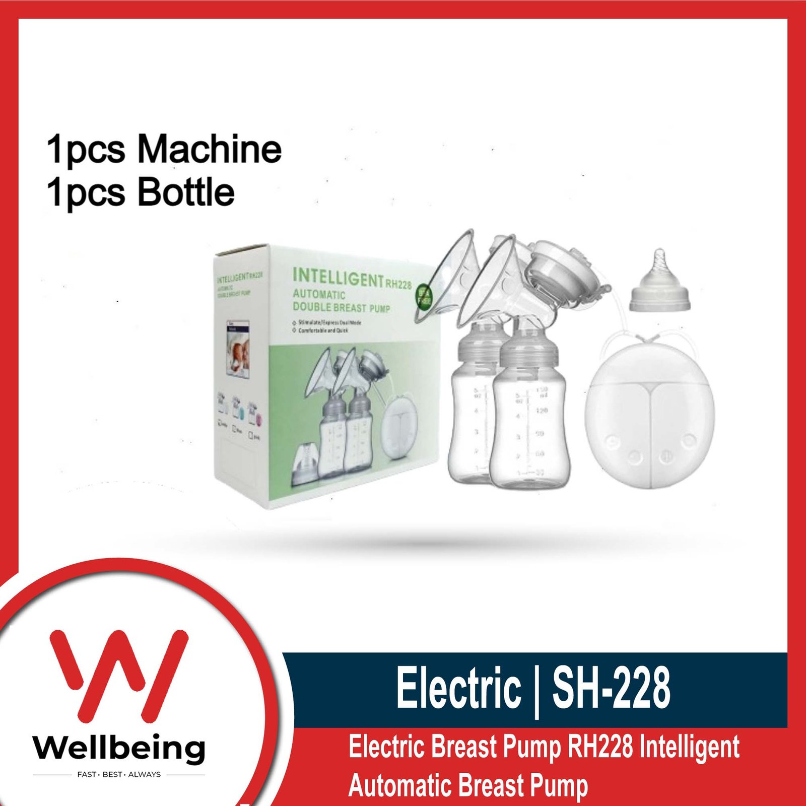 Electric Breast Pump RH228 Intelligent Automatic Breast Pump – Well Being